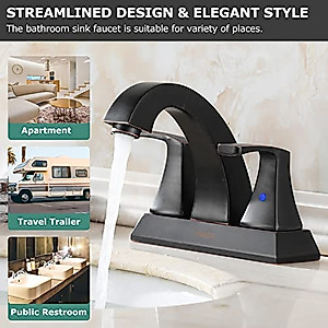 PARLOS 2 Handles Bathroom Faucet with Pop-up Drain and Faucet Supply Lines, Oil Rubbed Bronze, Doris 14133