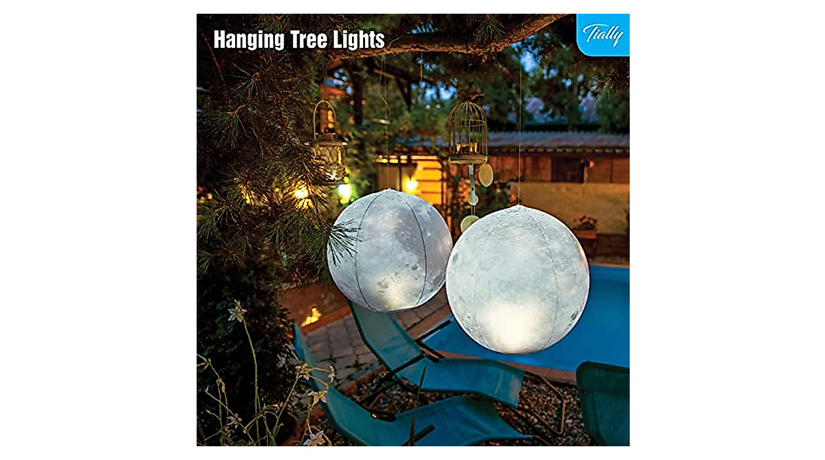 TIALLY Full Moon Solar Pool Lights - 4 Pack Floating Decor
