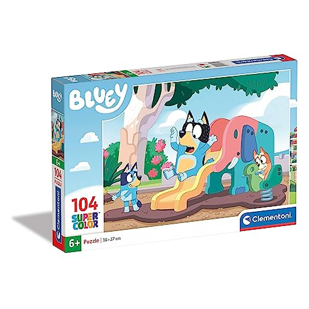Clementoni - 27171 - Supercolor Puzzle Bluey - 104 Pieces - Jigsaw Puzzle for Kids Age 6 - Made in Italy