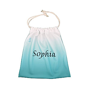 Bitt Sportswear Personalized Gymnastics Grip Bag - Ombre Colors, Customized Bag with Crystals Option (Teal Ombre)