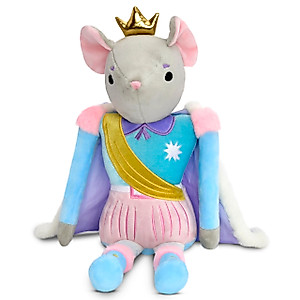 iscream Furry Plush 18.5" Nutcracker Mouse King Embroidered Accent Holiday Pillow