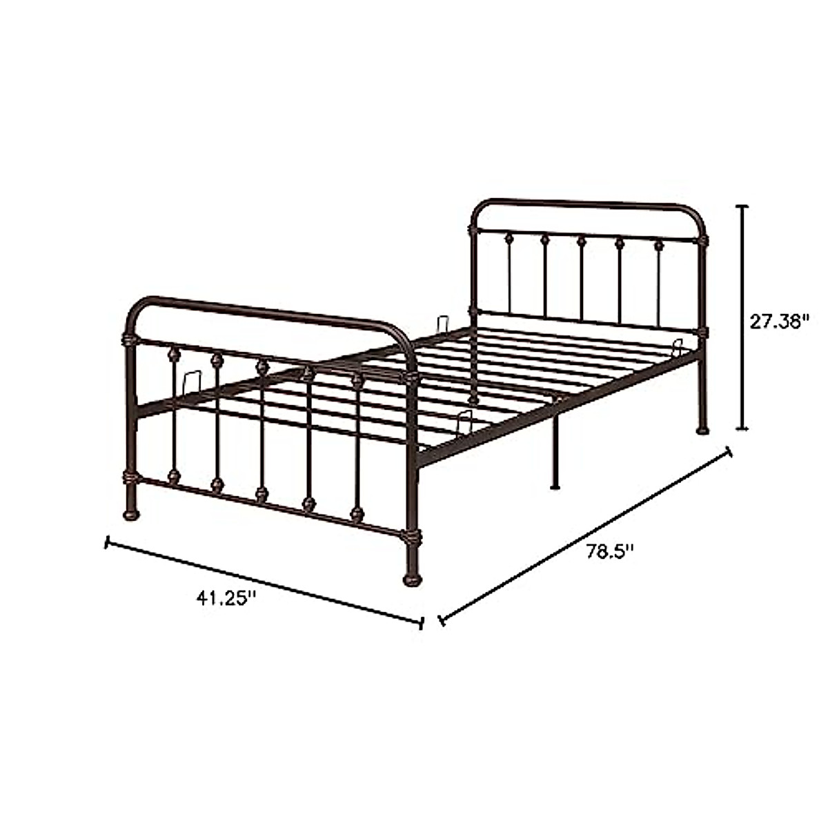 4D Concepts Amelia Twin Bed/Bronze