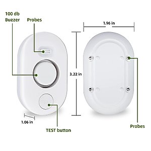 Water Leak Detector Sensor Alarm: Home Water Flooding Monitor Smart Sink Overflow Monitoring Adjustable Wet Moisture Alert Pipe Leakage Drip Detection Warning for Basement Floor