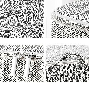 JWSVBF Storage Bins with Zipper Lids for Clothes Non-woven, Closet Organizers Large-Capacity Foldable, Durable Carry Handles Storage Box