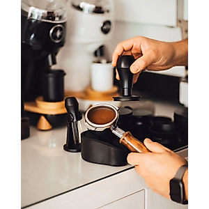 Normcore Portafilter Holder - Bottomless Portafilter Tamping Station - 304 Stainless Steel With Silicon Espresso Holder Tamper Stand Fits 54mm 58mm Espresso Machines Portafilter