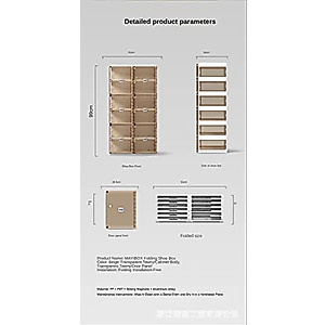 MAYIBOX 2 Rows of 12 Compartments Portable Free Stacking Transparent Thickened Shoe Box - Side Transparent Locker - Plastic Simple Shoe Cabinet - Storage 12 Pairs of Shoes(2 rows of 12 grids)