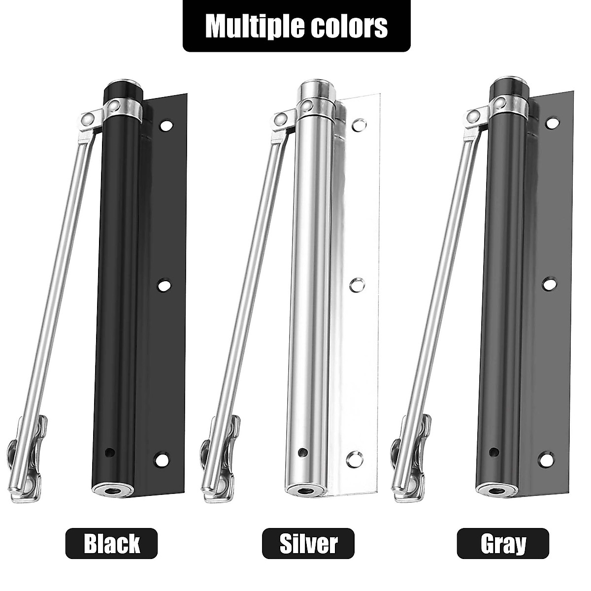 SooGree Safety Spring Door Closer, 304 Stainless Steel Noise Reduction Large Door Closer for Residential and Commercial - Silver