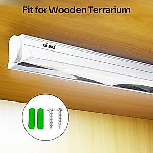 OIIBO T5 HO Reptile Light Fixture UVB Lighting Combo Kit Suit for Desert&Tropical Amphibians Reptiles Terrarium Lamp Hood Light Fixture Include 24W 12.0 UVB Bulb