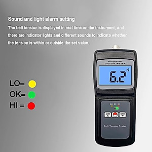 Belt Tension Meter, Ribbon Filamentous Tension Detection, with Sound and Light Alarm, USB Data Output, Tension Range 0-750N, for Multi-Ribbed V- and Synchronous Belts