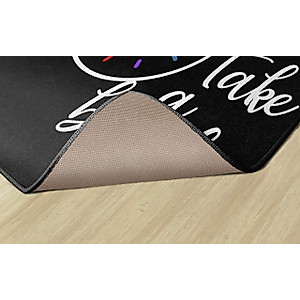 Flagship Carpets Take A Break Childrens Time Clock Classroom Entryway or Home Door Mat or Small Area Rug, 30" x 30", Black