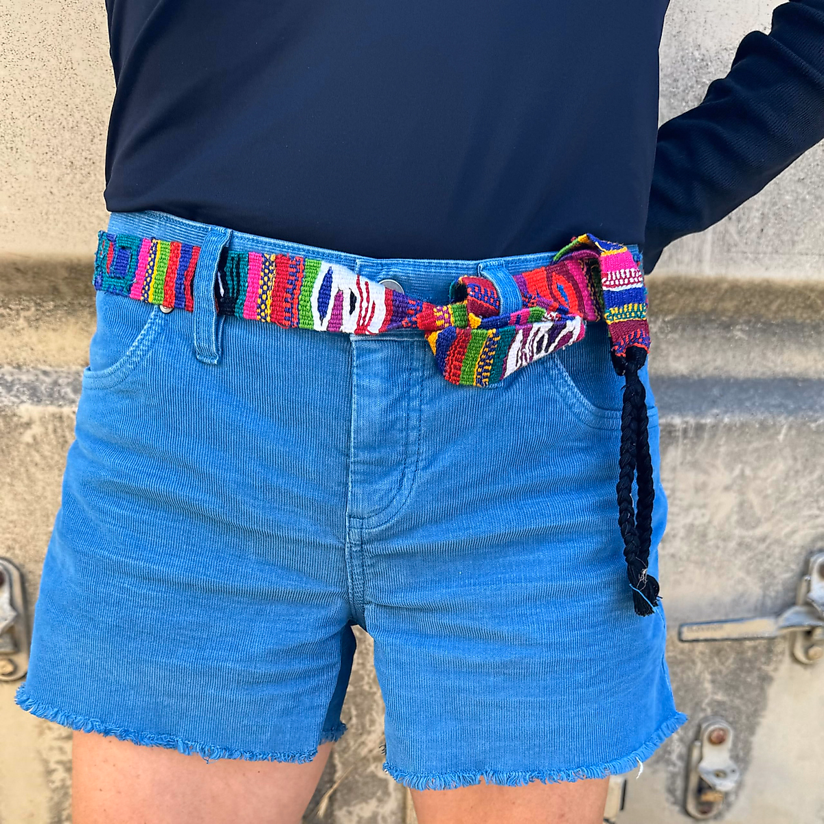 Mayan Arts Single Long Belt Strap, Hat Band, Hatband, Handmade in Textile, Bright Multi Color 55 x 1.25 Inches