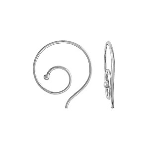 Boma Jewelry Sterling Silver Spiral Pull Through Hoop Earrings (5/8 Inch)