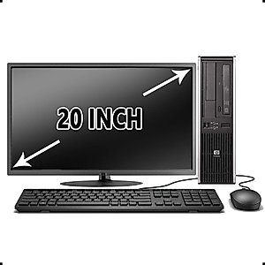 HP Small Form Factor Desktop PC Computer Package, Intel Quad Core i5 up to 3.4GHz, 8G DDR3, 1T, DVD, VGA, DP, 20 Inch LCD Monitor(Brands May Vary), Keyboard, Mouse, Windows 10 Pro 64 Bit (Renewed)