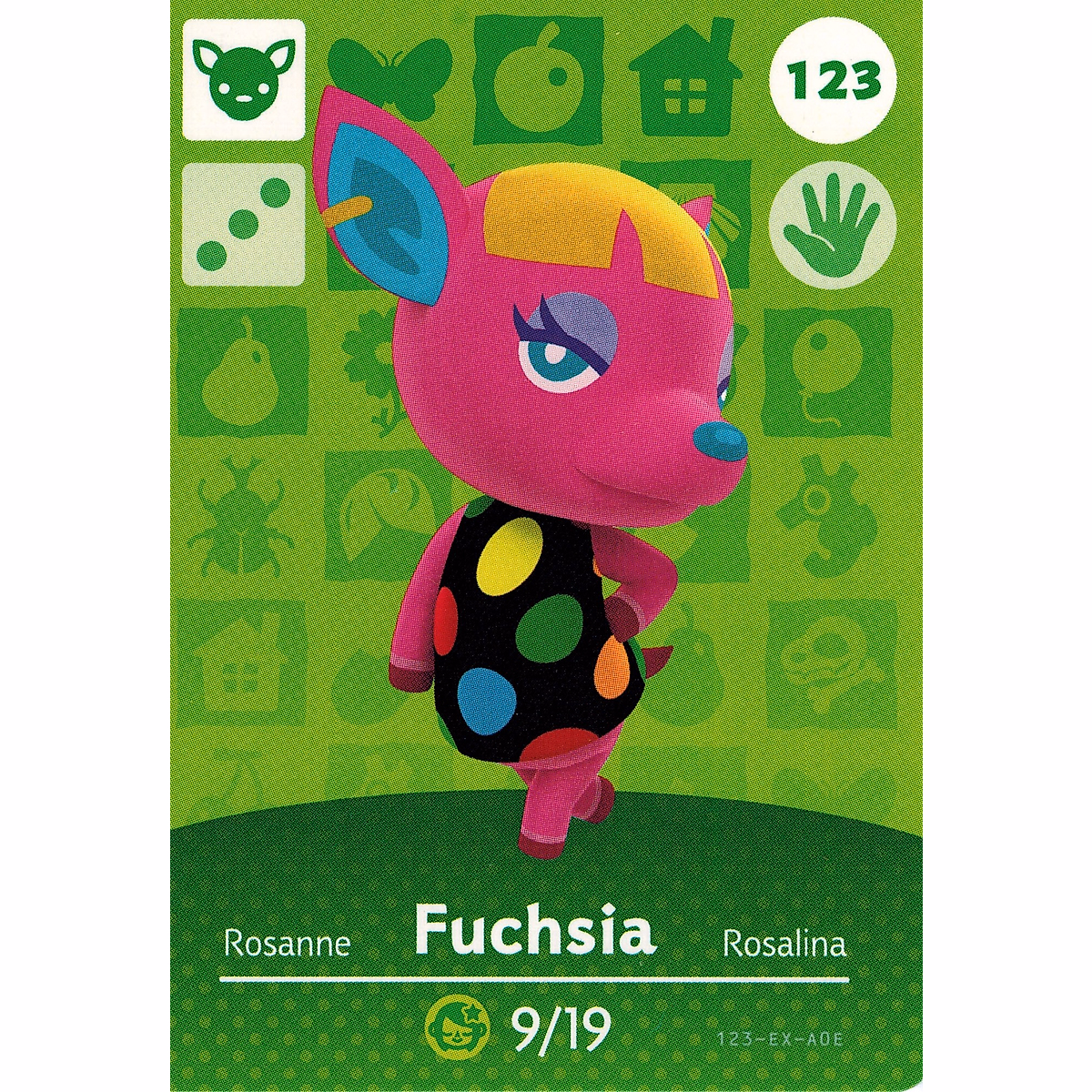 Nintendo Animal Crossing Happy Home Designer Amiibo Card Fuchsia 123/200 USA Version