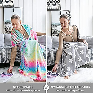 Elegear Tie Dye Hug Throw TV Blanket - Lazy Phone Blankets Keep Your Hands Free, Soft Fleece Wrap Blankets for Couch/Bed, Cozy Fuzzy Blankets As Valentines Birthday Gifts for Mom/Adult/Women/Men/Kids