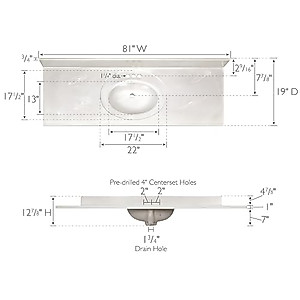 Design House 553354 Single Bowl Cultured Marble Vanity Top, 61 22-Inches, White