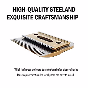 Replacement Blade for Wahl Clippers, Professional Precision 2 Hole Adjustable Hair Trimmer Parts Gold Silver Blades Compatible with Wahl 5 Star Series Cordless, Super Taper, Magic Clip Clipper 2pack