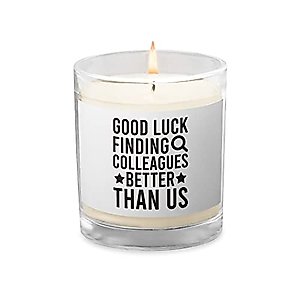 Good Luck Finding Colleagues Better Than Us Candle | Funny Going Away Gifts | Good Bye Farewell Sayings