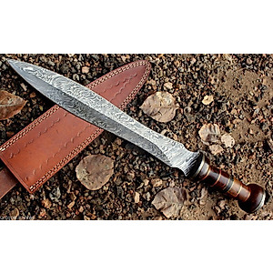 Wilson Roy Custom Hand Made Damascus Steel Dolch Greek Knife Roman Gladius Knife/Sword Gladiator Knife