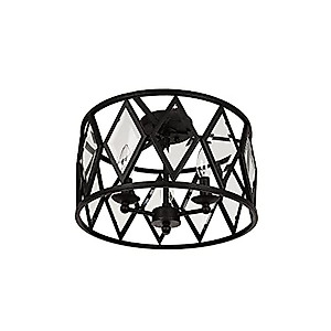 Evolution Lighting 20364-001 3-Light 15 in. Bronze Prismatic Glass Flushmount