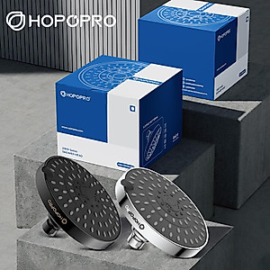 HOPOPRO 5-Mode High Pressure Shower Head - High Flow Fixed Showerheads Bathroom Rain Showerhead (6 Inch Chrome)