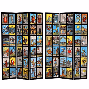 6 ft. Tall Double Sided Rider-Waite Tarot Canvas Room Divider