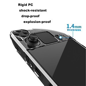Protective Case for Steam Deck, Anti-Slip PC Shockproof Protective Cover Compatible with Steam Deck(Clear)