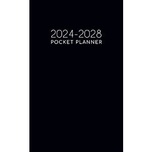 2024-2028 pocket planner: 5 year Pocket Calendar January 2024 to December 2028 | Black Cover