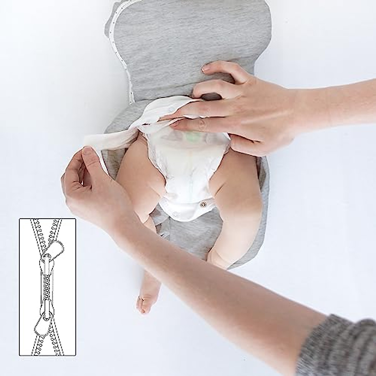 SwaddleDesigns Omni Swaddle Sack® Arms Up Half-Length Sleeves & Mitten Cuffs, Easy Swaddle Transition, Hedgehogs, 0-3 Month