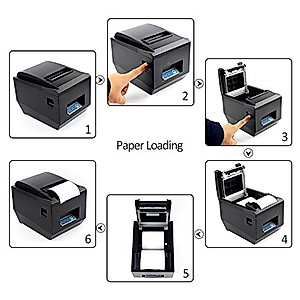 symcode POS Thermal Receipt Printer Ethernet/LAN, & Serial Port - Auto Cutter - Cash Drawer Port - Paper Width 3 1/8" (80mm) - Works on Windows XP/Vista/7/8/8.1/10 Uses