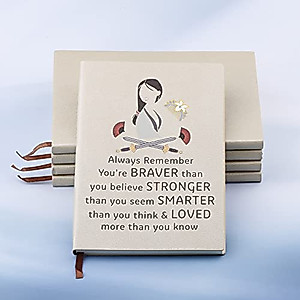 Mulan Gifts for Women Girls Always Remember You’re Braver Than You Believe Leather Notebook Mulan Fans Lover Gifts Cosplay Movie Lover Gifts Birthday Graduation Gifts for Daughter (mulan)
