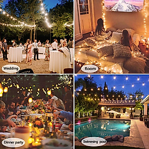 52FT Outdoor String Lights Connectable Patio Light with 5W Edison G40 Globe Bulbs 24 E12 Hanging Socket, 2700K Waterproof Cafe String Bistro Lighting for Party Porch Backyard Balcony Deck Garden Decor