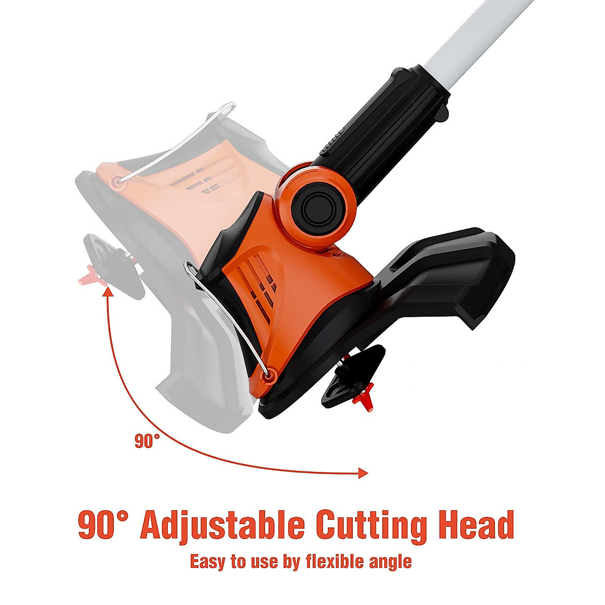 AIVOLT Cordless Weed Trimmer, 20V String Trimmer Battery Powered 2 in 1 Brushless Weed Wacker/Edger Lawn Tool for Yard and Garden, Battery and Fast Charger Included