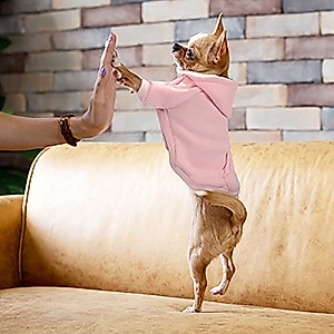 Gootailor Pet Clothes for Small Dogs Cute Puppy Hoodies Blank Doggie Sweater Warm Sweatshirt Pink Small