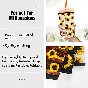 3 Pack Reusable Coffee Sleeves - Tall/Grande, Venti, Trenta - P.LOTOR Soft Cups - Iced Coffee Cozy Insulator - Neoprene Holder for Dunkin Donuts Coffee, McDonalds Coffee, Mccafe Coffee, Starbucks J