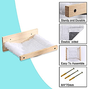 VIPACE Cat Hammock Wall Mounted, Cat Shelves and Perches for Wall, Cat Wall Bed Furniture, Cat Shelf for Sleeping, Playing, Climbing, Lounging, Easily Holds up to 35lbs