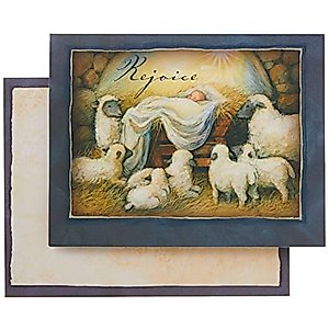 LANG "Rejoice" Christmas Cards by Susan Winget, 18 Cards with 19 Envelopes and Beautiful Artwork, Perfect for Sharing Warm Wishes this Holiday Season, 5.38" x 6.88" (1004686)