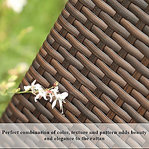 PHI VILLA Rattan Patio Dining Chairs Set of 2,Outdoor Wicker Sling Chairs,Foldable Patio Dining Chairs for Garden,Backyard, Lawn, Porch, Poolside and Balcony,2 Packs