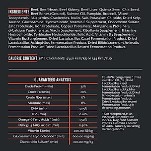 FIDELIS High Protein Grain-Free Freeze-Dried Raw Dog Food, Mixer, Animal Protein, Omega 3, Glucosamine, Cranberries, Blueberries, Active Dogs Small & Large, Adult & Puppy, Made in USA, Beef, 8 oz