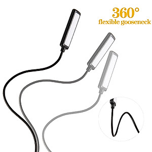 ORIEMARS USB Reading Light, Laptop Light,Keyboard Light for Computer Adjustable Gooseneck, 3 Color x 3 Brightness USB Lamp/1pc + 3pcs Mini LED Lights (1 + 3)