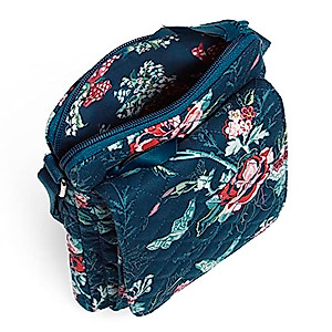 Vera Bradley Women's Cotton Mini Hipster Crossbody Purse With RFID Protection, Rose Toile - Recycled Cotton, One Size