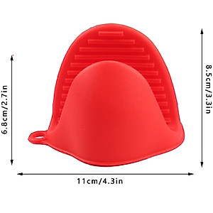 ThermalinX Silicone Oven Mitts - 2 Pieces Heat and Slip Resistant Kitchen Pinch Grips, Finger Protector Pot Holder Gloves for Kitchen, Frying, Cooking, Baking, BBQ (Red)