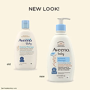 Aveeno Baby Eczema Therapy Moisturizing Cream, Natural Colloidal Oatmeal & Vitamin B5, Baby Eczema Cream for Dry, Itchy, Irritated Skin Due to Eczema, Paraben- & Steroid-Free, 12 fl. oz
