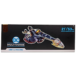 McFarlane Toys - DC Multiverse Lobo & Spacehog (Justice League of America) - 7in Scale Action Figure with Vehicle, Gold Label, Amazon Exclusive