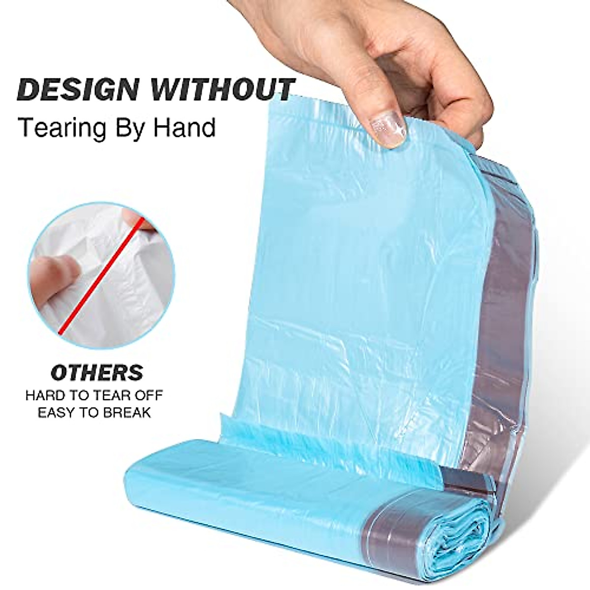 JOYEUX 4 Gallon Small Trash Bags, No-Tearing Drawstring Garbage Bags for Bathroom Kitchen, Febreze Beachside Breeze, 60 Count