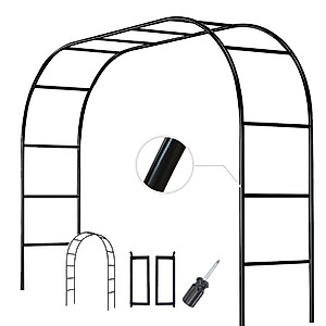 Wedding Arches for Ceremony Wedding Arch 6.6ft Circle Backdrop Stand Round Backdrop Stand Balloon Arch Stand Circle Balloon Arch Frame Round Balloon Arch Frame for Party Decoration (Garden Arch)