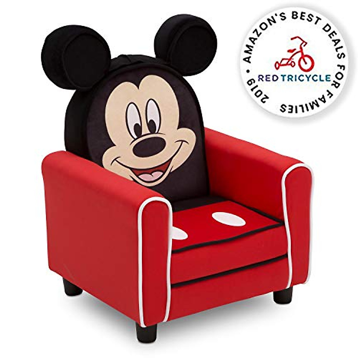 Delta Children Figural Upholstered Kids Chair, Wood ,Disney Mickey Mouse