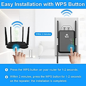 2023 New Upgrade WiFi Extender Booster Repeater, Up to 8000sq.ft and 45+ Devices, 2.4&5GHz Dual Band Wireless Internet Repeater and Signal Amplifier for Home & Outdoor, Supports Ethernet Port