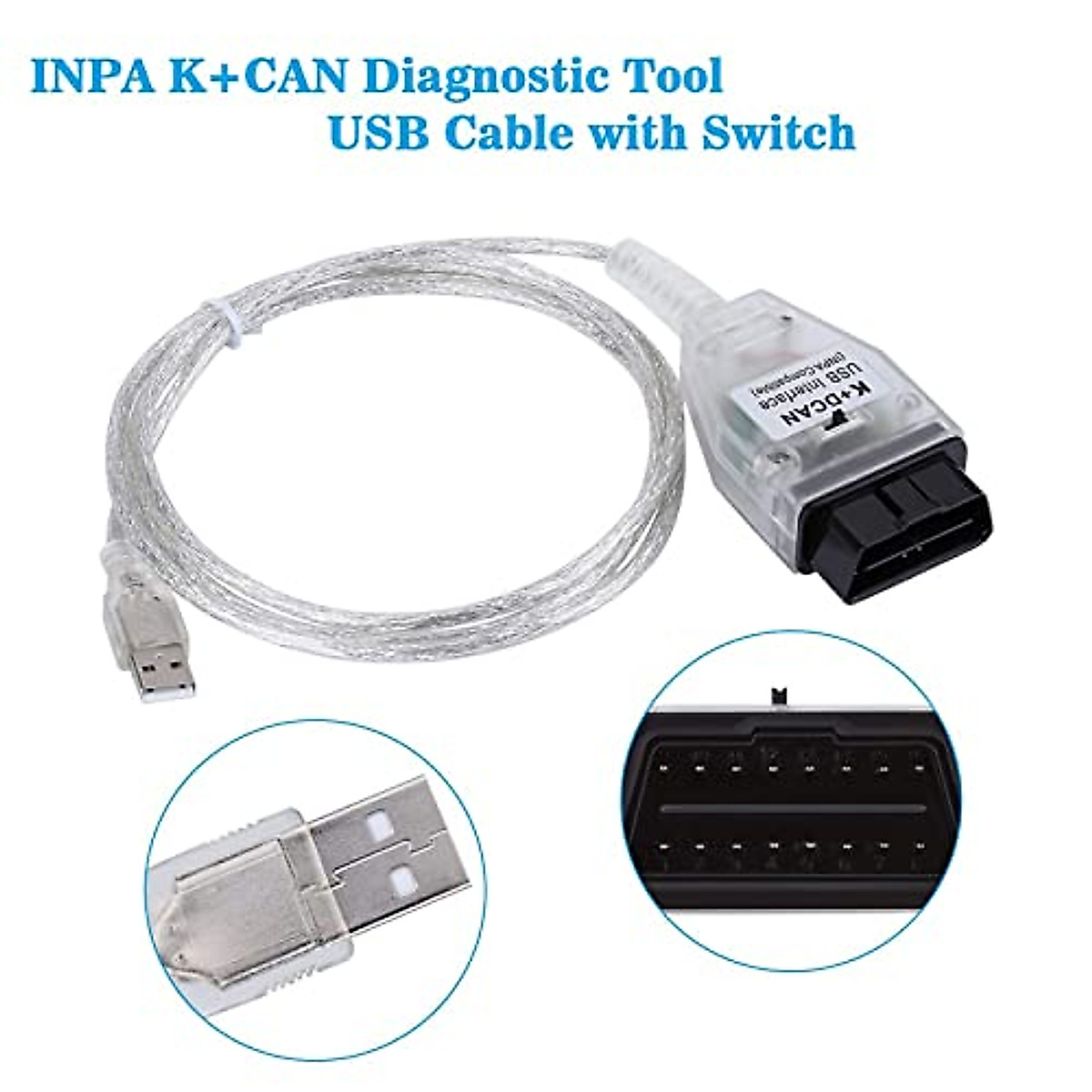Antibreak inpa k d can Cable k+ can ediabas USB obd2 kcan dcan Interface Switch OBDii for BMW