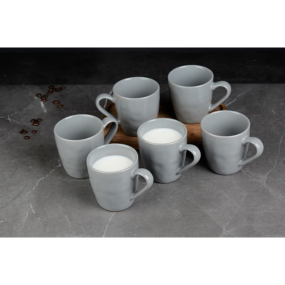 Famiware Mars 6 Pieces Coffee Mug, 12 oz Tea Mug, Catering Mugs with Handle for Coffee, Tea, Cocoa, Milk, White